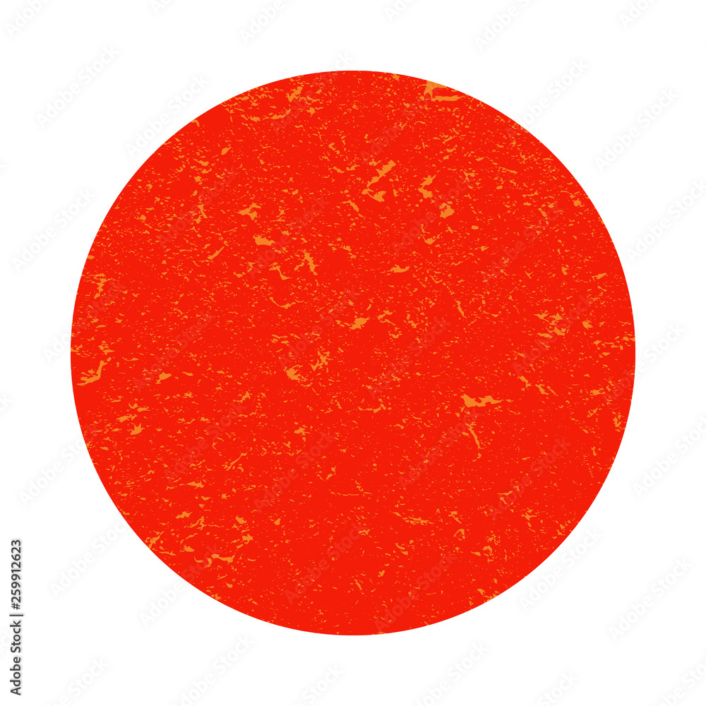 Grunge red circle with stone texture on white isolated background ...