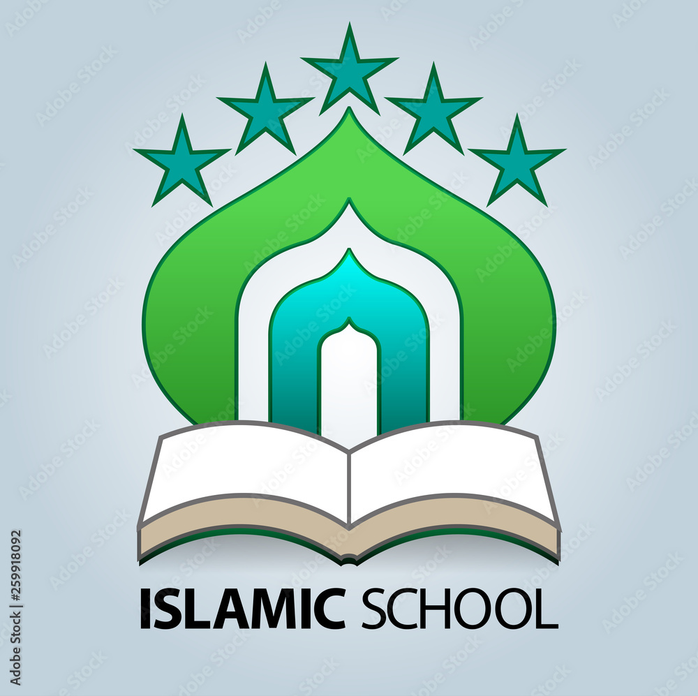 Vector abstract of Islamic school or islamic study centre as symbol or ...
