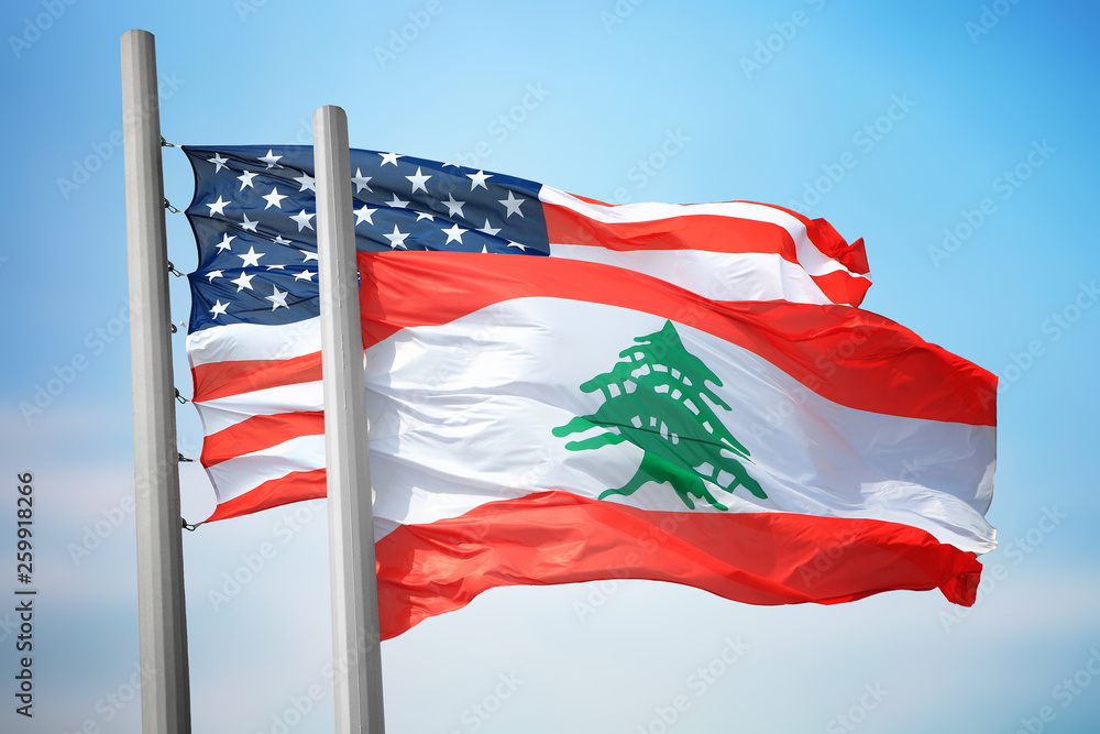Flags of the USA and Lebanon Stock Photo | Adobe Stock