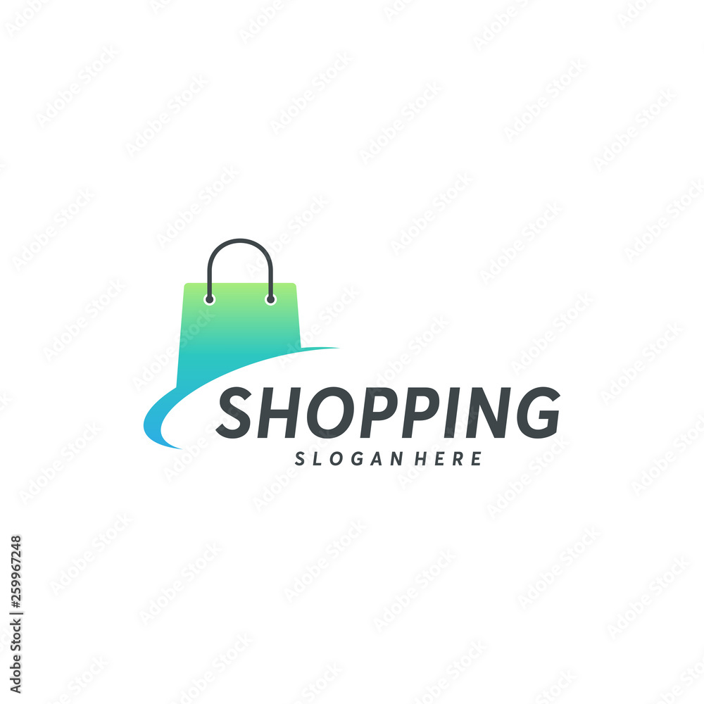 Shopping bag logo designs, Online Shop logo template Stock Vector ...