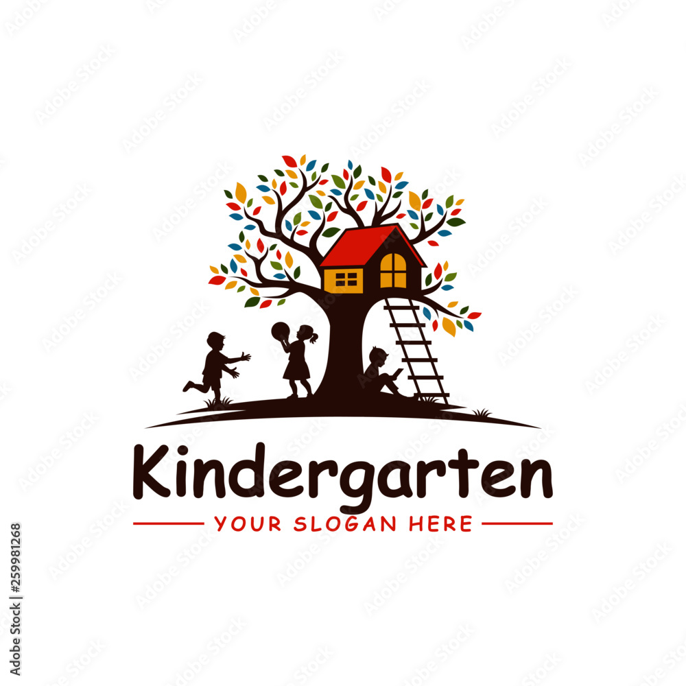 Kids Kindergarten Logo Templates Stock Vector | Adobe Stock