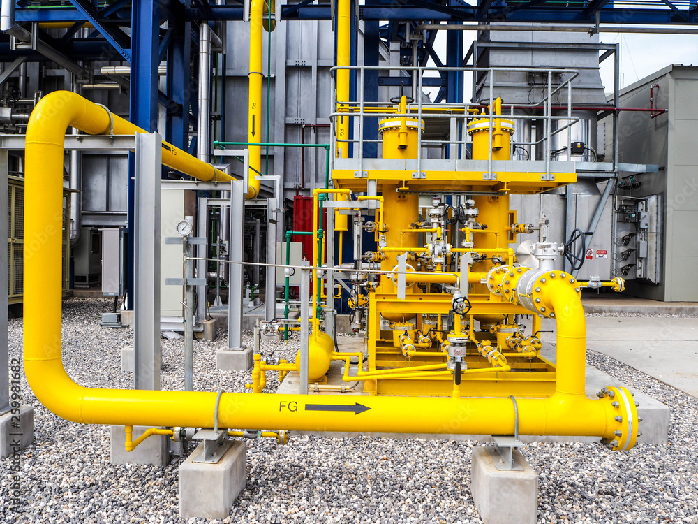 Fuel gas fitter systems in industry zone at Combined-Cycle Co ...