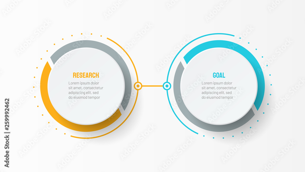 Vector infographic design template with 2 options or steps. Can be used ...