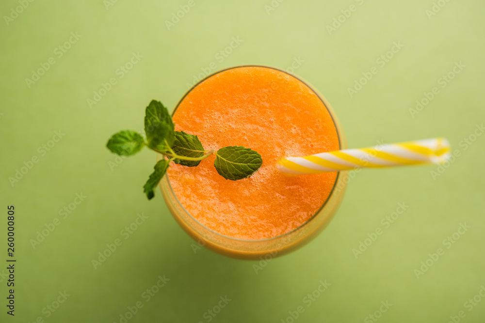 Musk melon juice with slice, also known as Kharbuj/kharbuja fruit ...