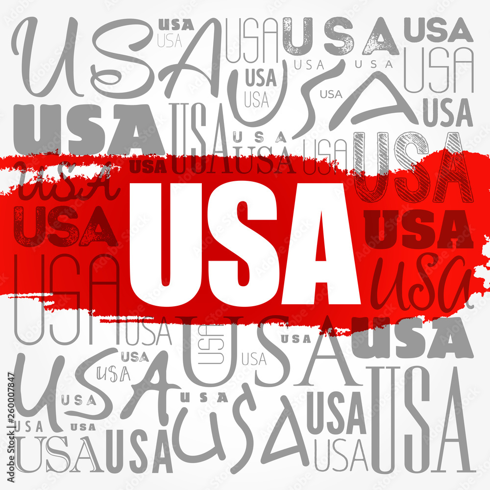 USA wallpaper word cloud, travel concept background Stock Vector ...