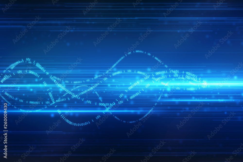 Ilustrace „Binary Code Background, Digital Abstract technology ...