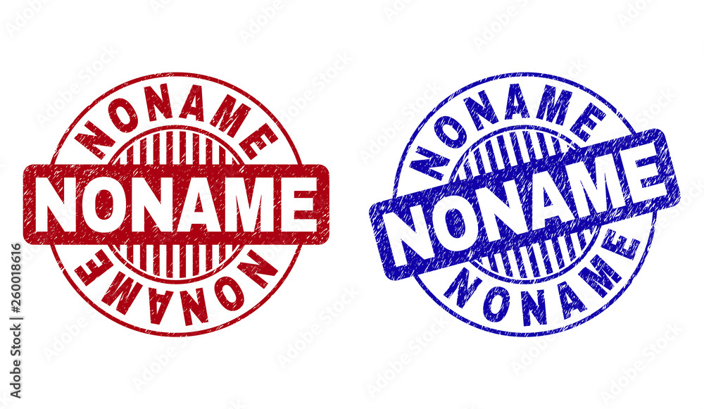 Grunge NONAME round stamp seals isolated on a white background. Round ...