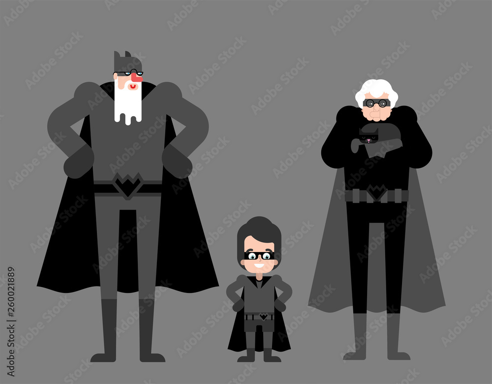 Superhero grandparents and grandson. Super grandparent in Cloak and ...
