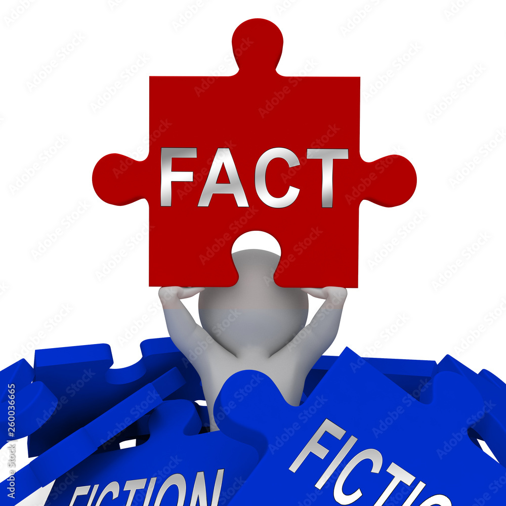 Fact Vs Fiction Jigsaw Represents Authenticity Versus Rumor And ...