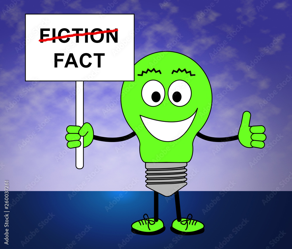 Fact Vs Fiction Sign Represents Authenticity Versus Rumor And Deception ...