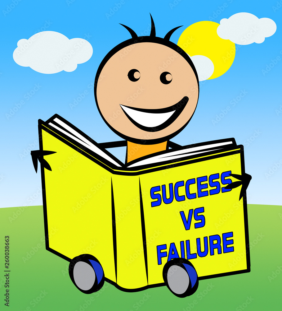 Success Versus Failure Book Depicting Improvement And Progress Against ...