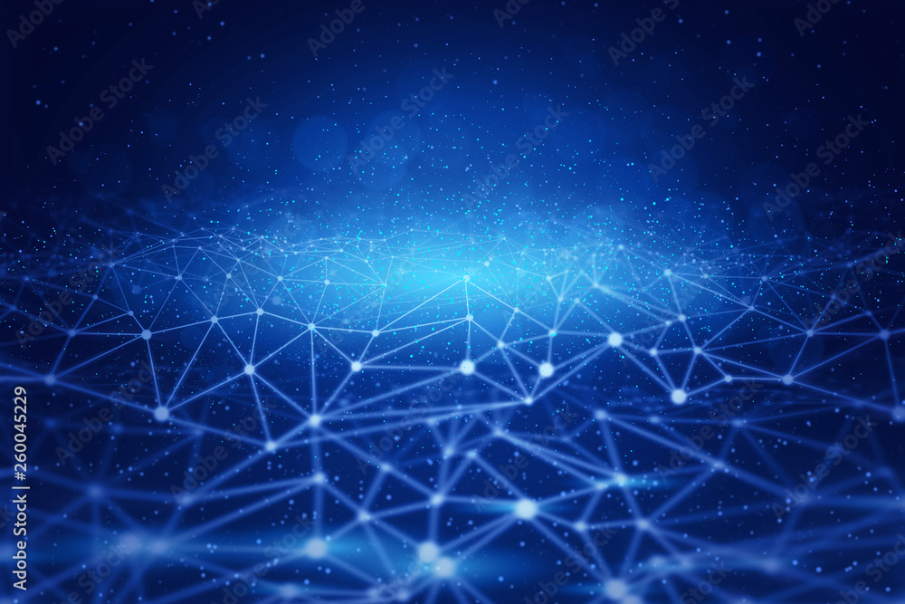 data deep learning ai technology, robotic, molecule of chemical, atom ...