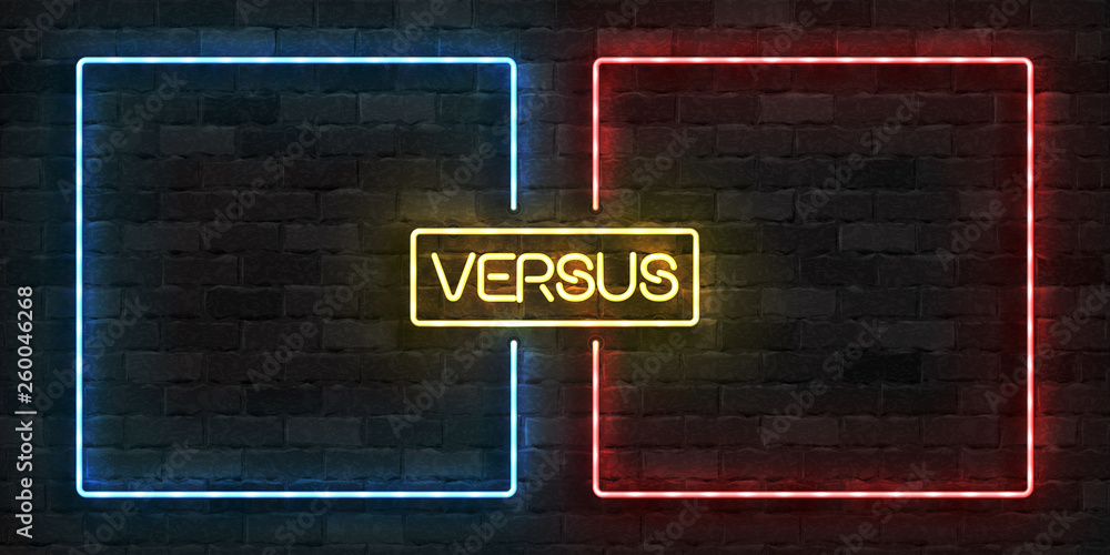 Vector realistic isolated neon sign of Versus frames logo for template ...