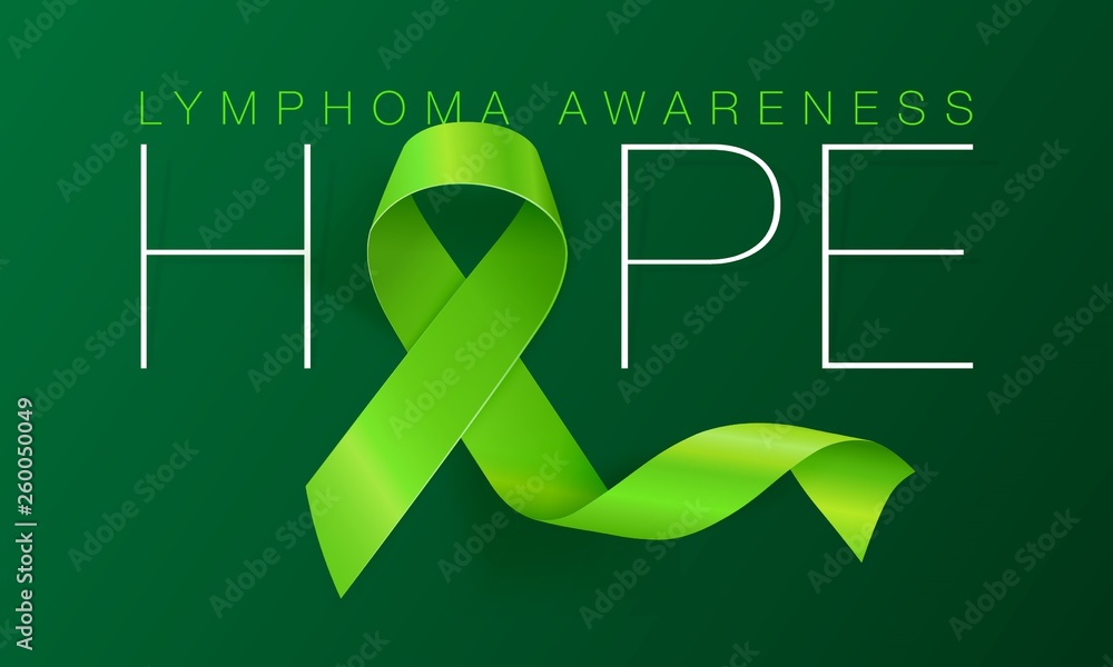 Lymphoma Awareness Calligraphy Poster Design. Realistic Lime Green ...
