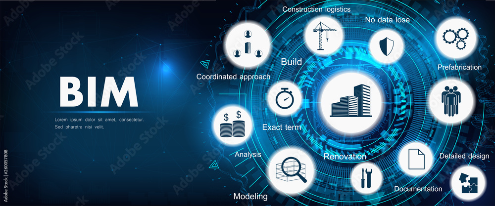 BIM banner - building information modeling. The concept of business ... BIM banner - building information modeling. The concept of business ...
