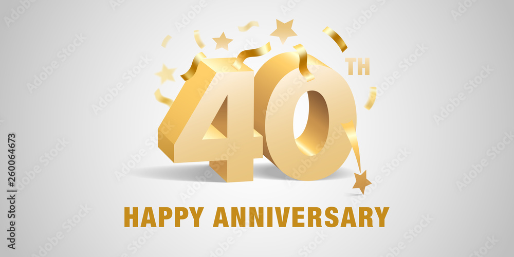 40 years anniversary vector icon, logo. Graphic design template Stock ...