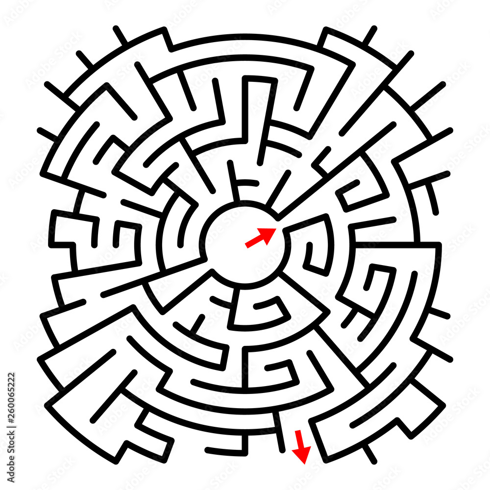 Round maze or labyrinth template for mastering various activity designs ...