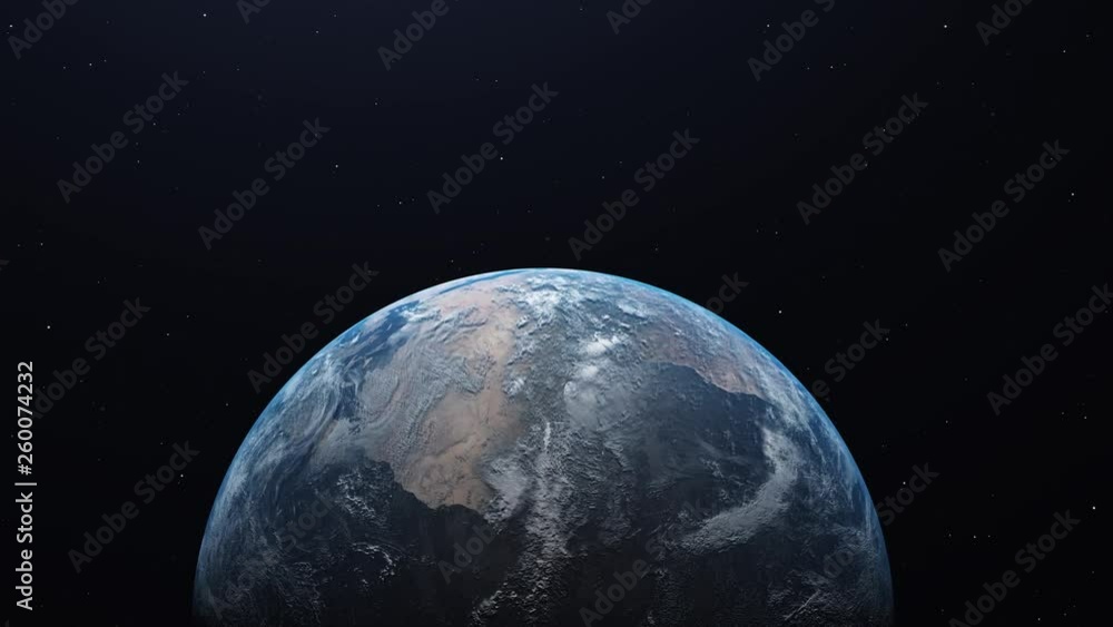 Earth from space. No sun in the frame. Flight over the Earth. The earth ...