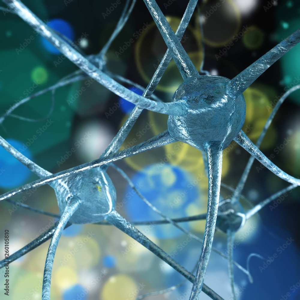 Neuron, neural network, ganglion, brain activity Stock Illustration ...
