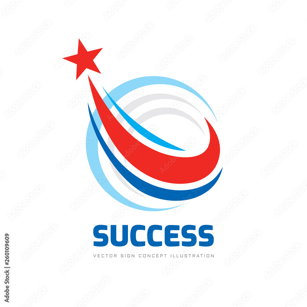 Success - abstract vector logo. Design elements with star sign ...