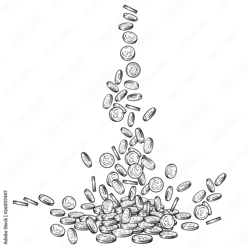 Black And White Money Falling