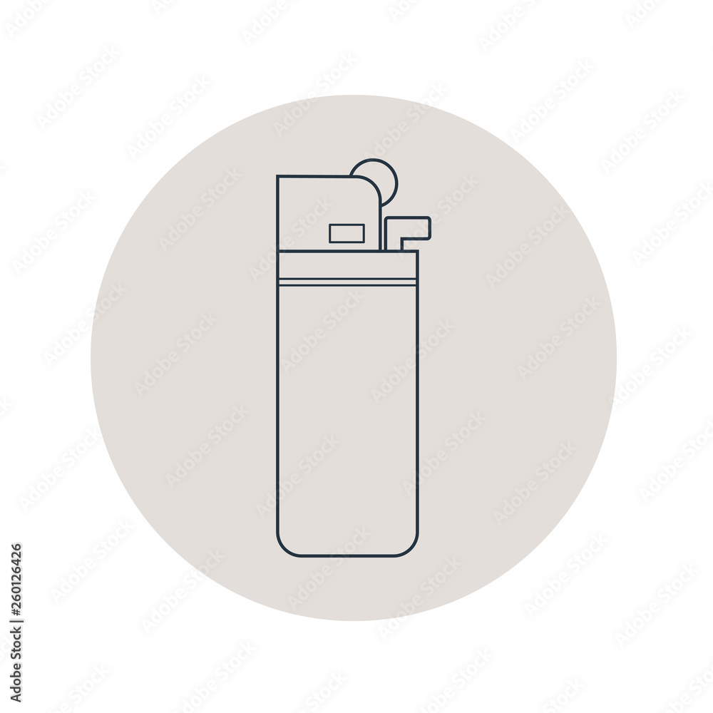 Icono plano lineal mechero en círculo color gris Stock Vector | Adobe Stock