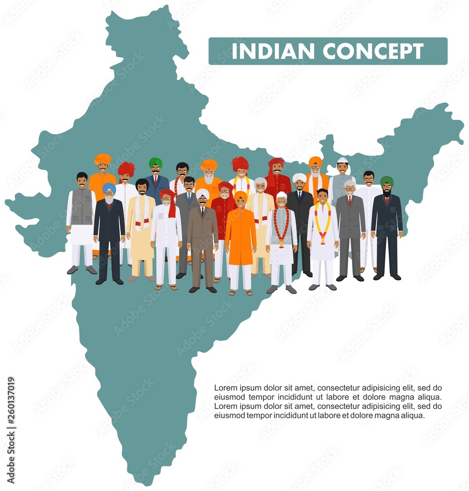 Family and social concept. Group indian young, adult and senior people ...