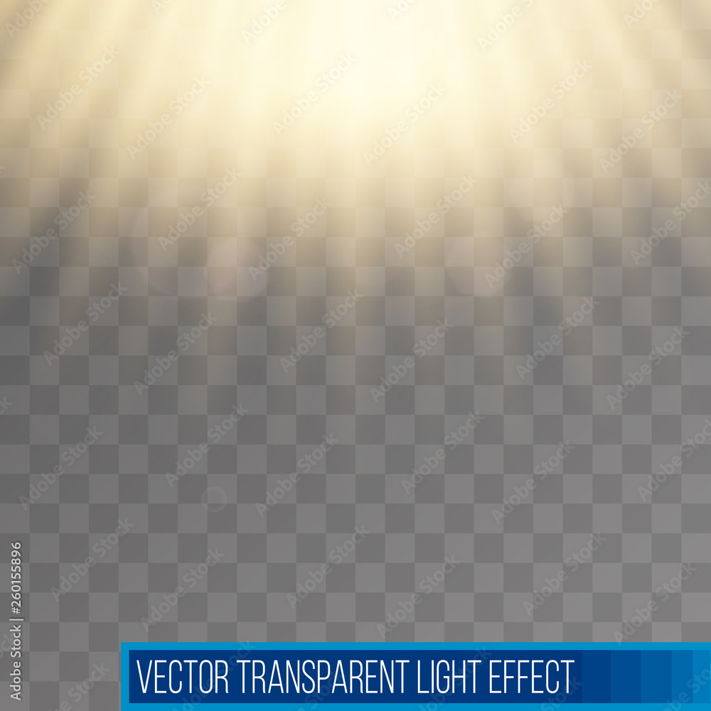 Sunshine rays. Yellow sun rays. Warm orange flare. Glaring effect with ...