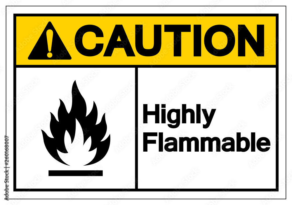 Caution Highly Flammable Symbol Sign, Vector Illustration, Isolate On ...