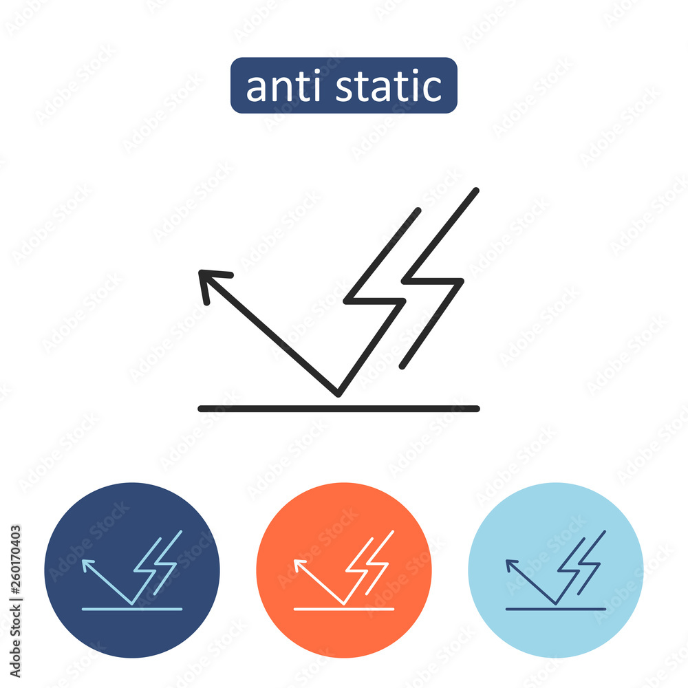 Anti static material outline icons set Stock Vector | Adobe Stock