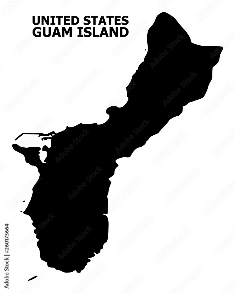Vector Flat Map of Guam Island with Caption Stock Vector | Adobe Stock