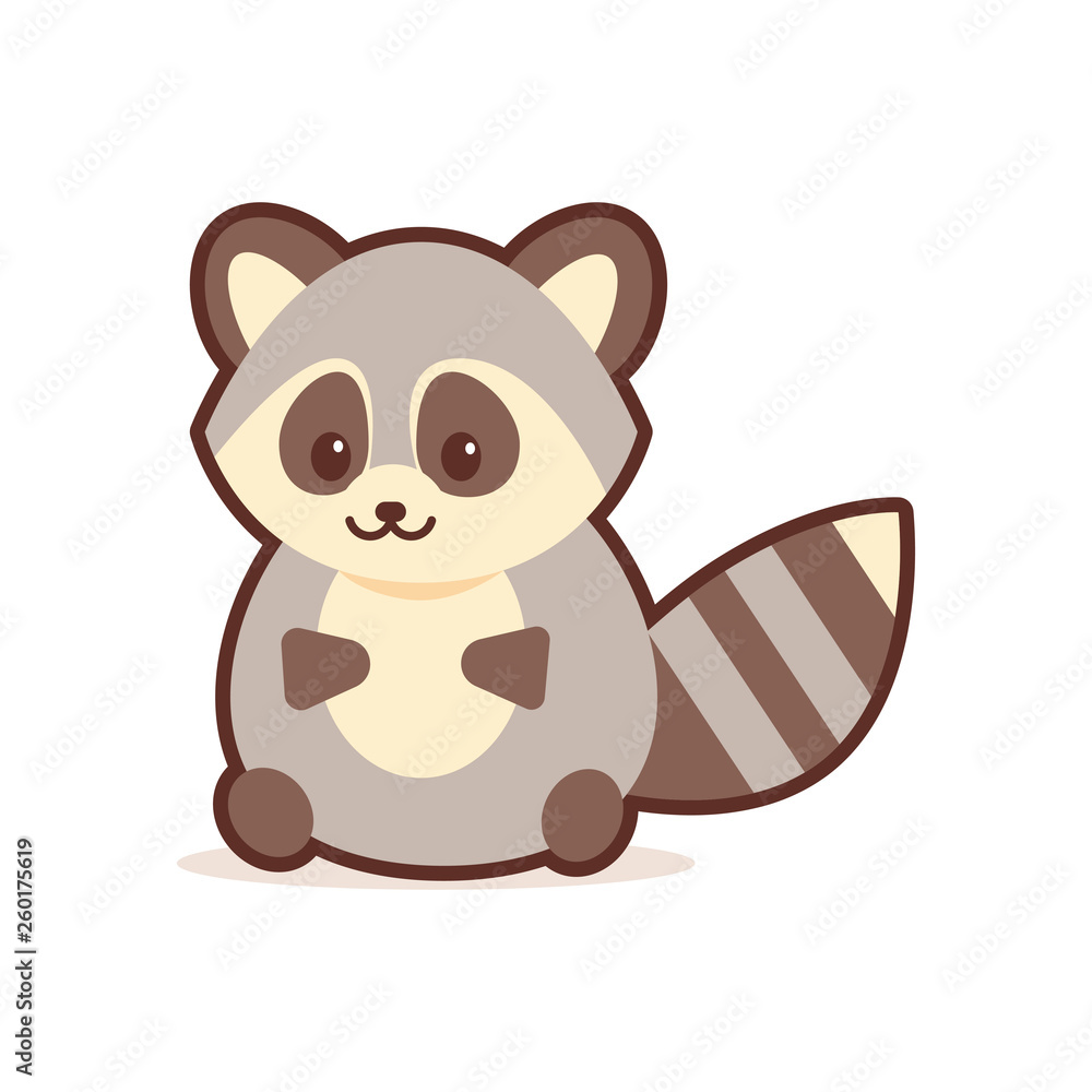 cute raccoon cartoon comic character with smiling face happy emoji ...