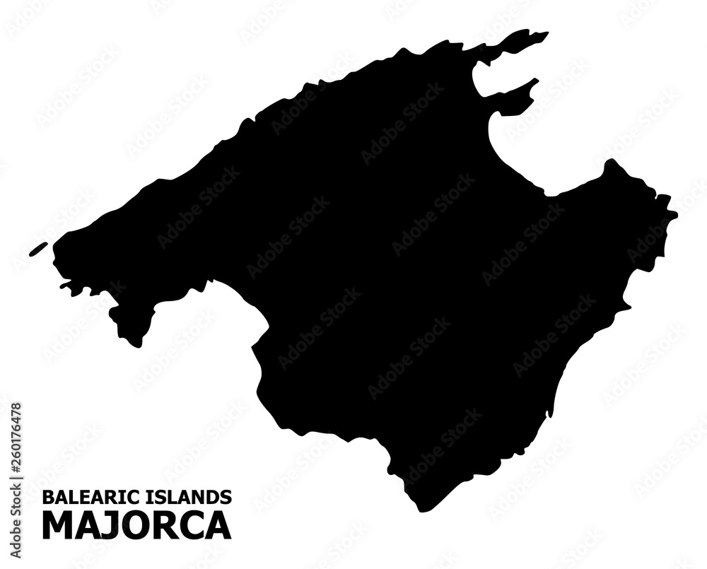 Vector Flat Map of Majorca with Name Stock Vector | Adobe Stock