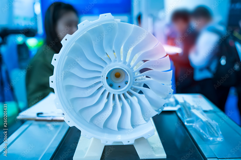 Printing 3D printer jet engine printed model plastic Stock Photo ...