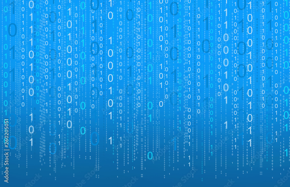 Binary code background. Matrix background with the blue symbols. Stock ...