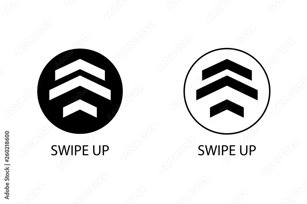 Vetor de Swipe up symbols. Two sign Swipe up in black color do Stock ...