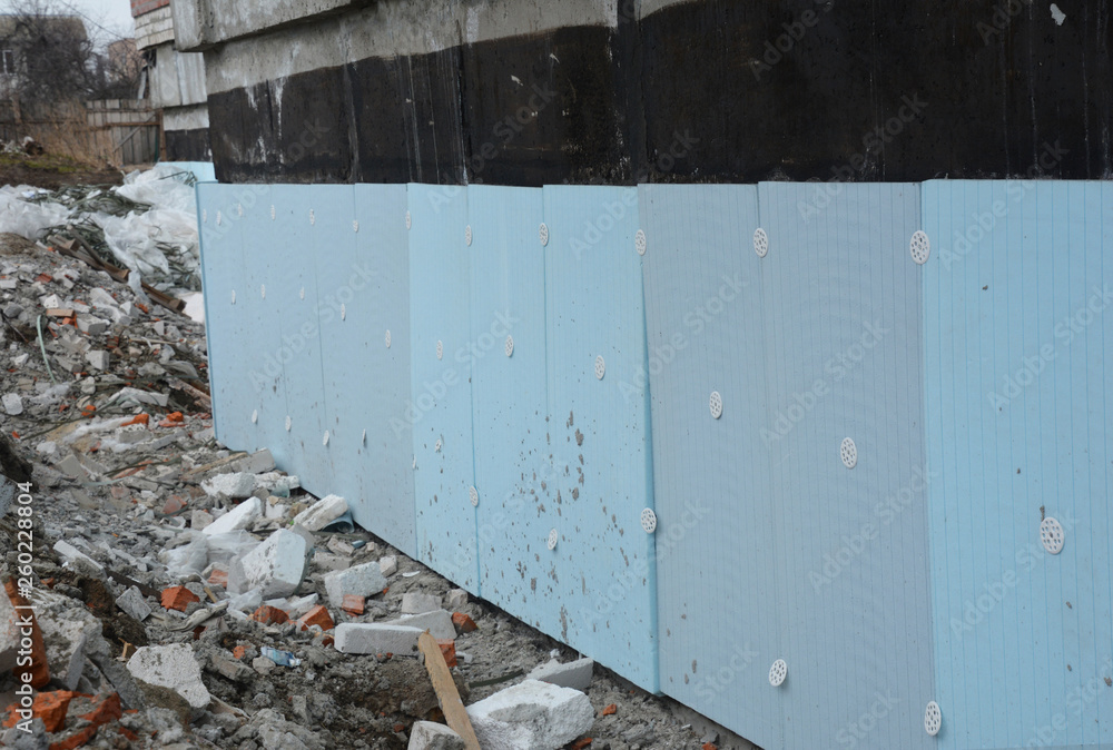 Poster Basement rigid insulation details with waterproofing, damp ...