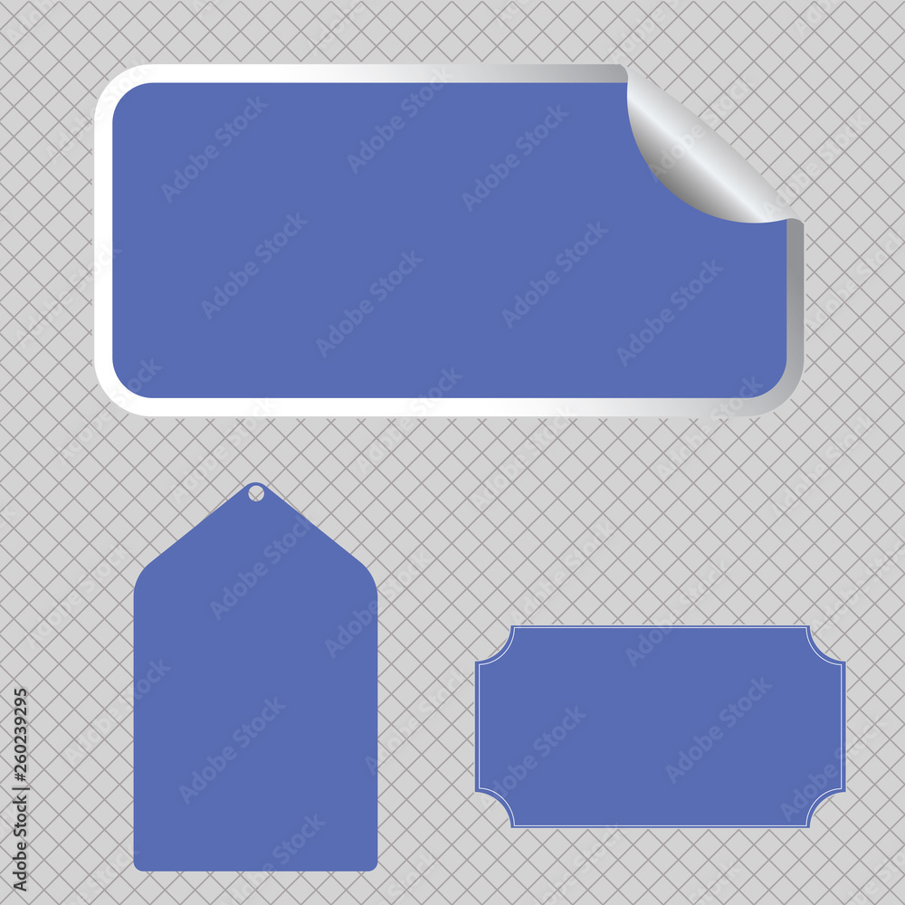 Blank Color Label, Self Adhesive Sticker with Border, Bended Corner and ...