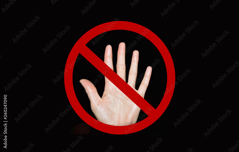 Límite, mano y señal, prohibido, símbolo. Stock Photo | Adobe Stock