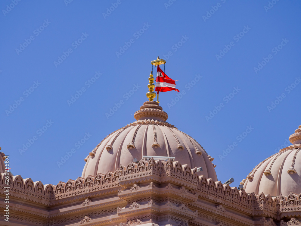 Exterior view of the famous BAPS Shri Swaminarayan Mandir Stock Photo ...