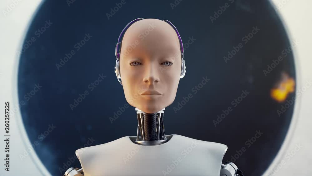 Concept of Futuristic Humanoid Female in the Style of Metal and Wires ...