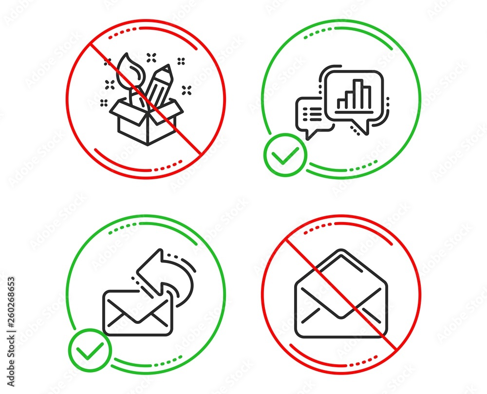 Do or Stop. Share mail, Graph chart and Creativity icons simple set ...