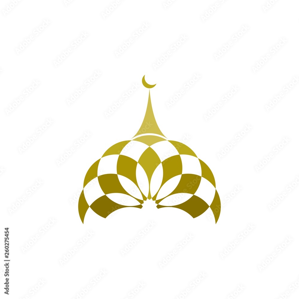 Golden Mosque Dome logo design Stock Vector | Adobe Stock