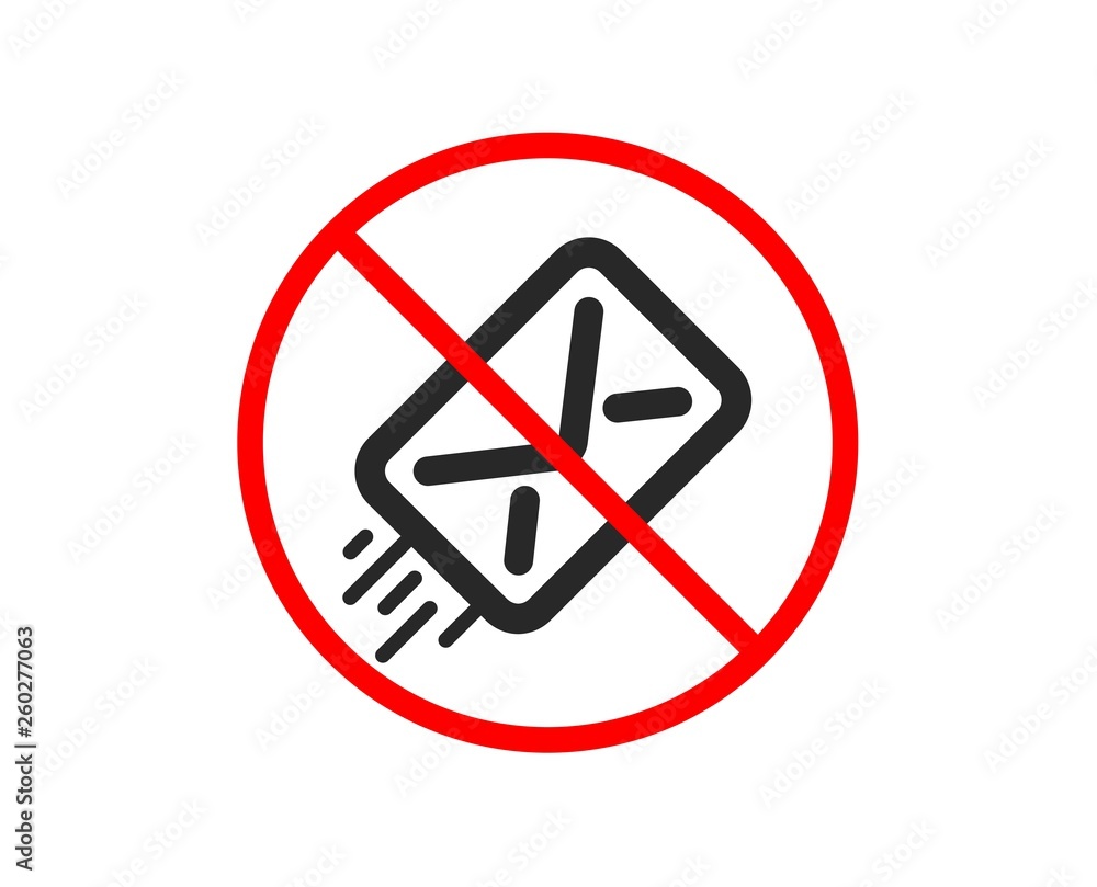 No or Stop. Mail delivery icon. Message correspondence sign. E-mail ...