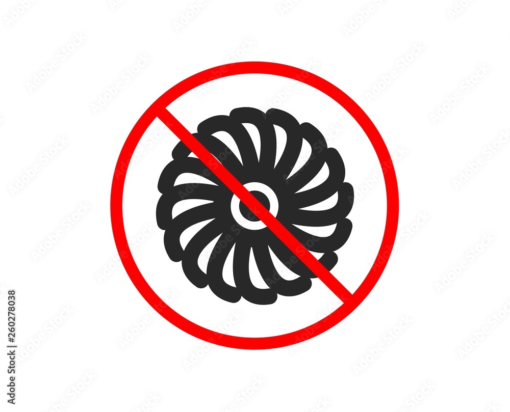No or Stop. Fan engine icon. Jet turbine sign. Ventilator symbol ...
