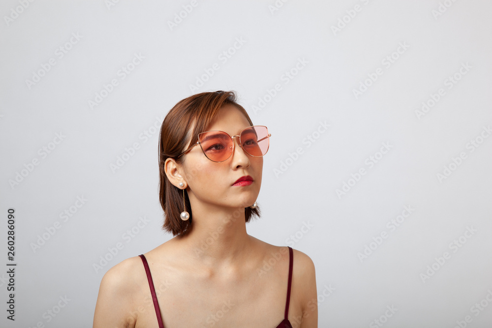 Chinese Girl wearing varies types of fashion sunglasses,looking sharp ...