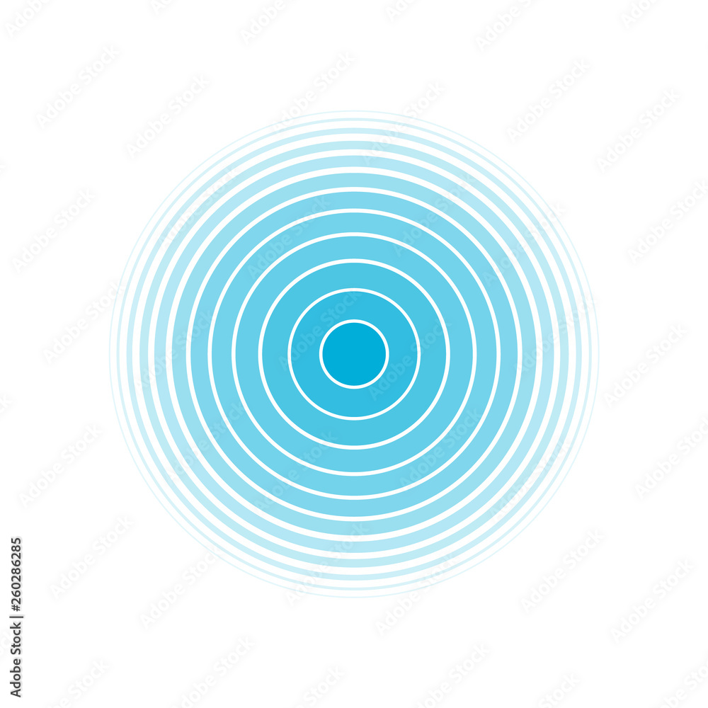 Radar screen concentric circle. Circle. Sound wave. Blue ring. Radio ...