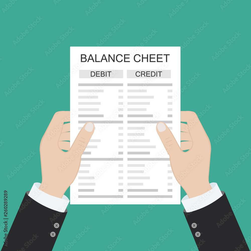 Accountant with report and a calculator checks money balance. Financial ...