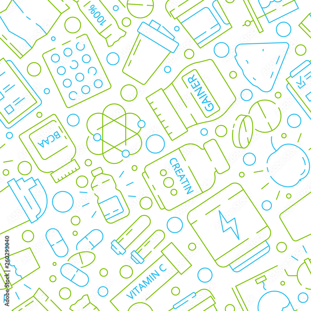 Nutritional sport pattern. Fitness supplement healthy food protein bar ...