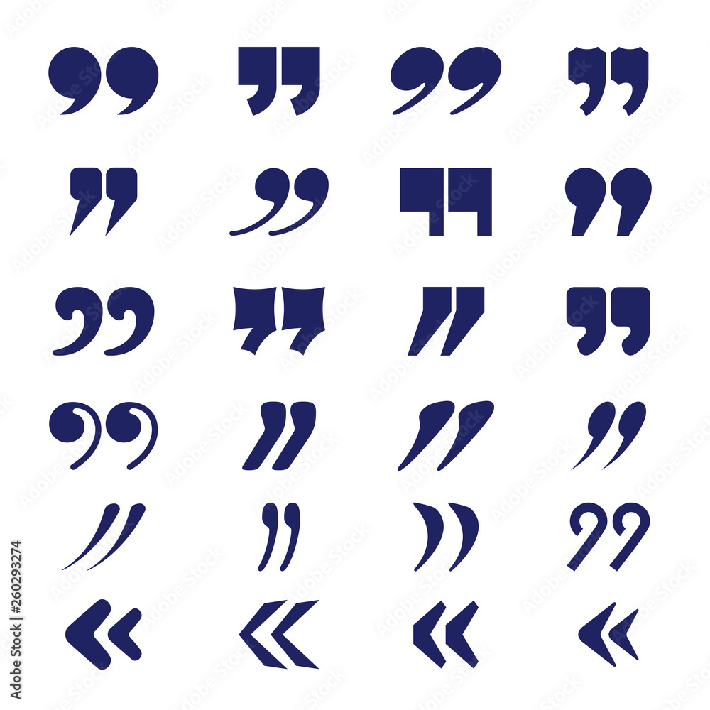 Quotation marks. Speech punctuation text vector typography collection ...